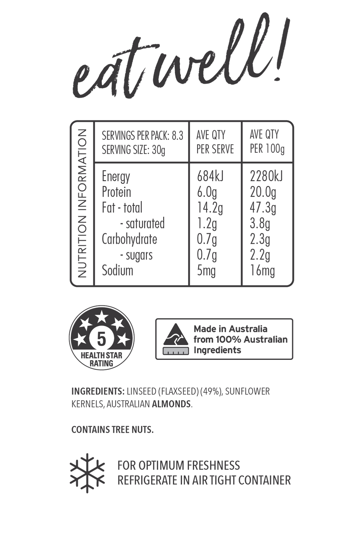 LSA - Linseed Sunflower & Almond Meal 250g– Taronga Almonds - The ...